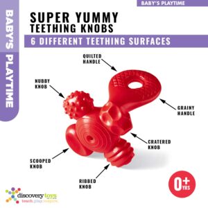 Discovery Toys Super Yummy Teether | 5 Teething Knobs Training for Infant, Baby, and Toddler | BPA-Free Soothing Teething Toy from Birth