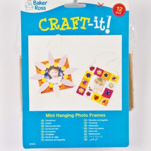 Baker Ross E7573 Mini Hanging Craft Photo Frames - Pack of 12, Creative Art and Craft Supplies for Kids to Make and Decorate