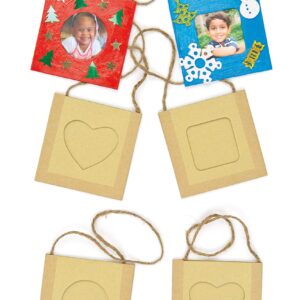 Baker Ross E7573 Mini Hanging Craft Photo Frames - Pack of 12, Creative Art and Craft Supplies for Kids to Make and Decorate