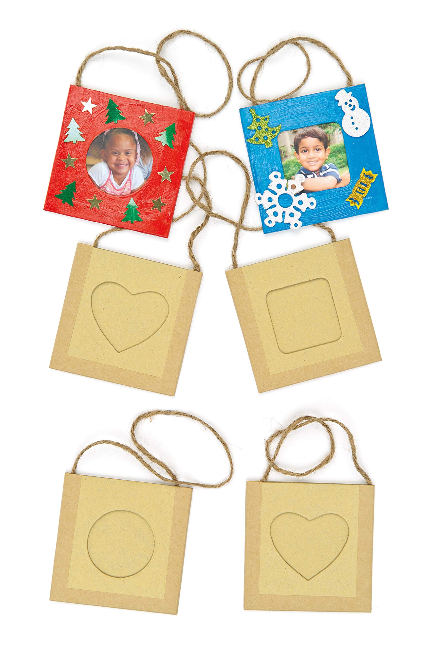 Baker Ross E7573 Mini Hanging Craft Photo Frames - Pack of 12, Creative Art and Craft Supplies for Kids to Make and Decorate