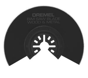 dremel mm452 multi-max bi-metal (bim) half moon oscillating saw blade- oscillating tool accessory- perfect for cutting wood and metal- universal quick-fit system, black