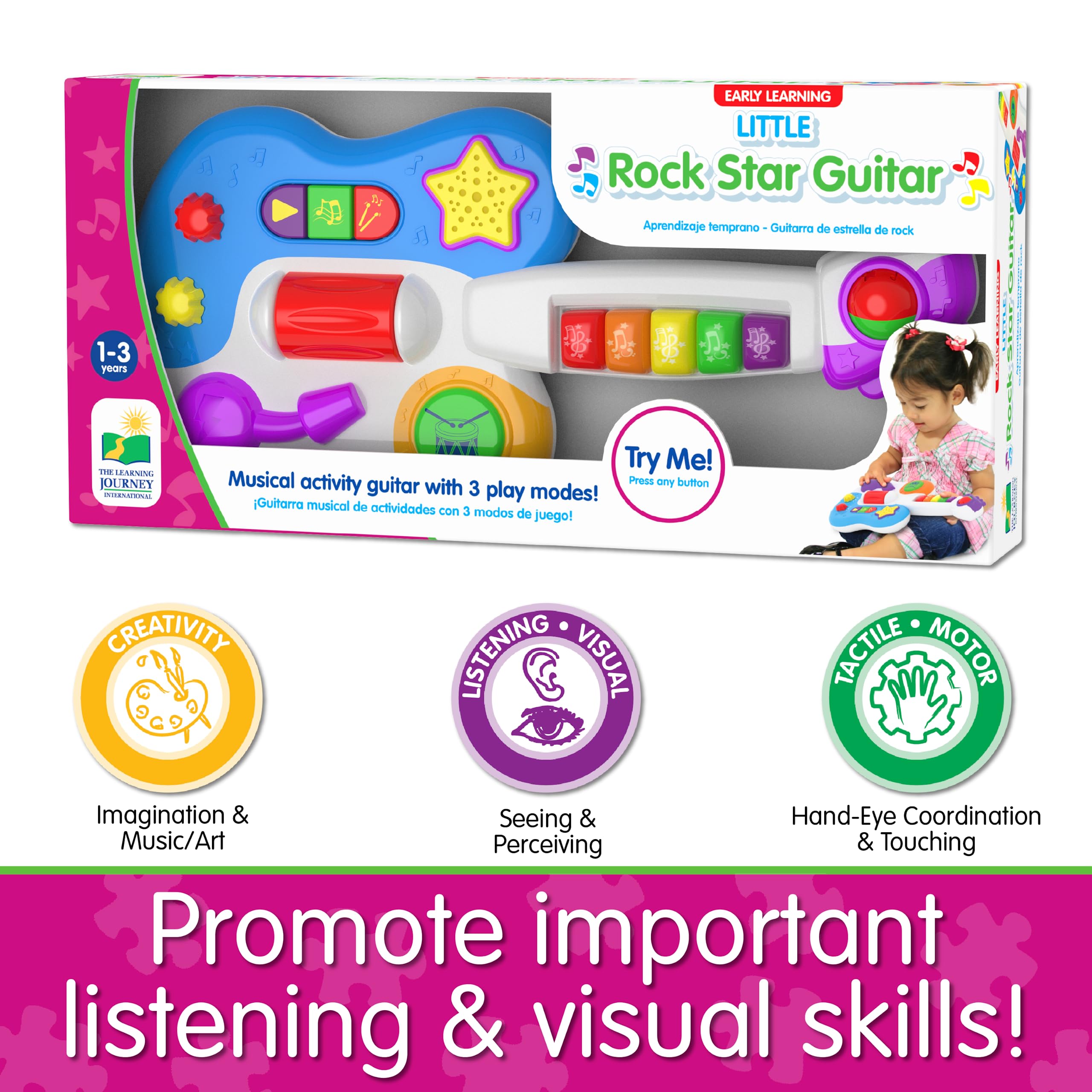 The Learning Journey: Little Rock Star Guitar - Baby & Toddler Toys & Gifts for Boys & Girls Ages 12 months and Up - Award Winning Toy, Multi (157749)