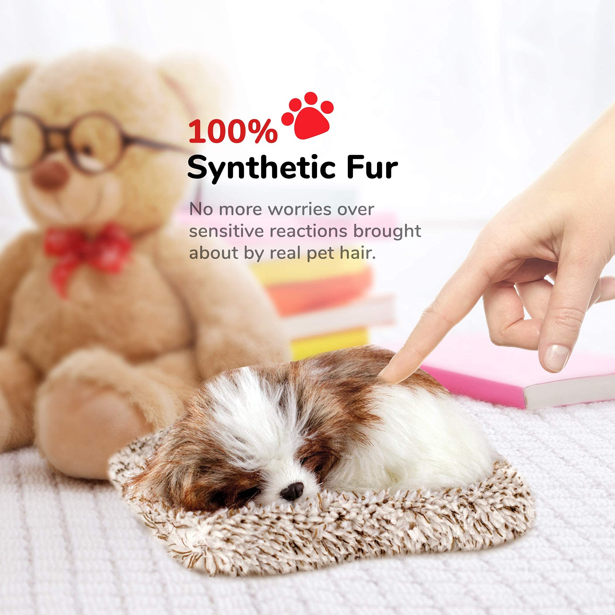 Perfect Petzzz Minis Shih Tzu, Realistic, Life-Like Stuffed Interactive Plush Toy, Electronic Pets, Companion Pet with 100% Handcrafted Synthetic Fur