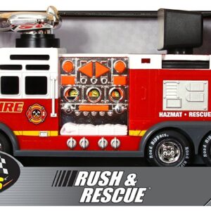 Toy State 14" Rush And Rescue Police And Fire - Hook And Ladder Fire Truck