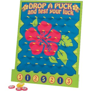 fun express island hibiscus disk drop game - great for a luau party - 7 pieces