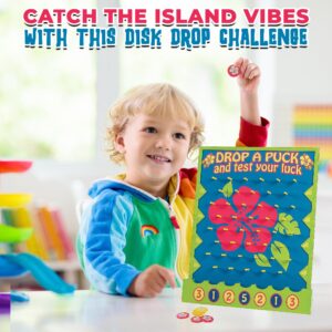 Fun Express Island Hibiscus Disk Drop Game - Great for a Luau Party - 7 Pieces