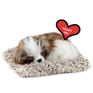 perfect petzzz minis shih tzu, realistic, life-like stuffed interactive plush toy, electronic pets, companion pet with 100% handcrafted synthetic fur