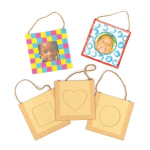 Baker Ross E7573 Mini Hanging Craft Photo Frames - Pack of 12, Creative Art and Craft Supplies for Kids to Make and Decorate