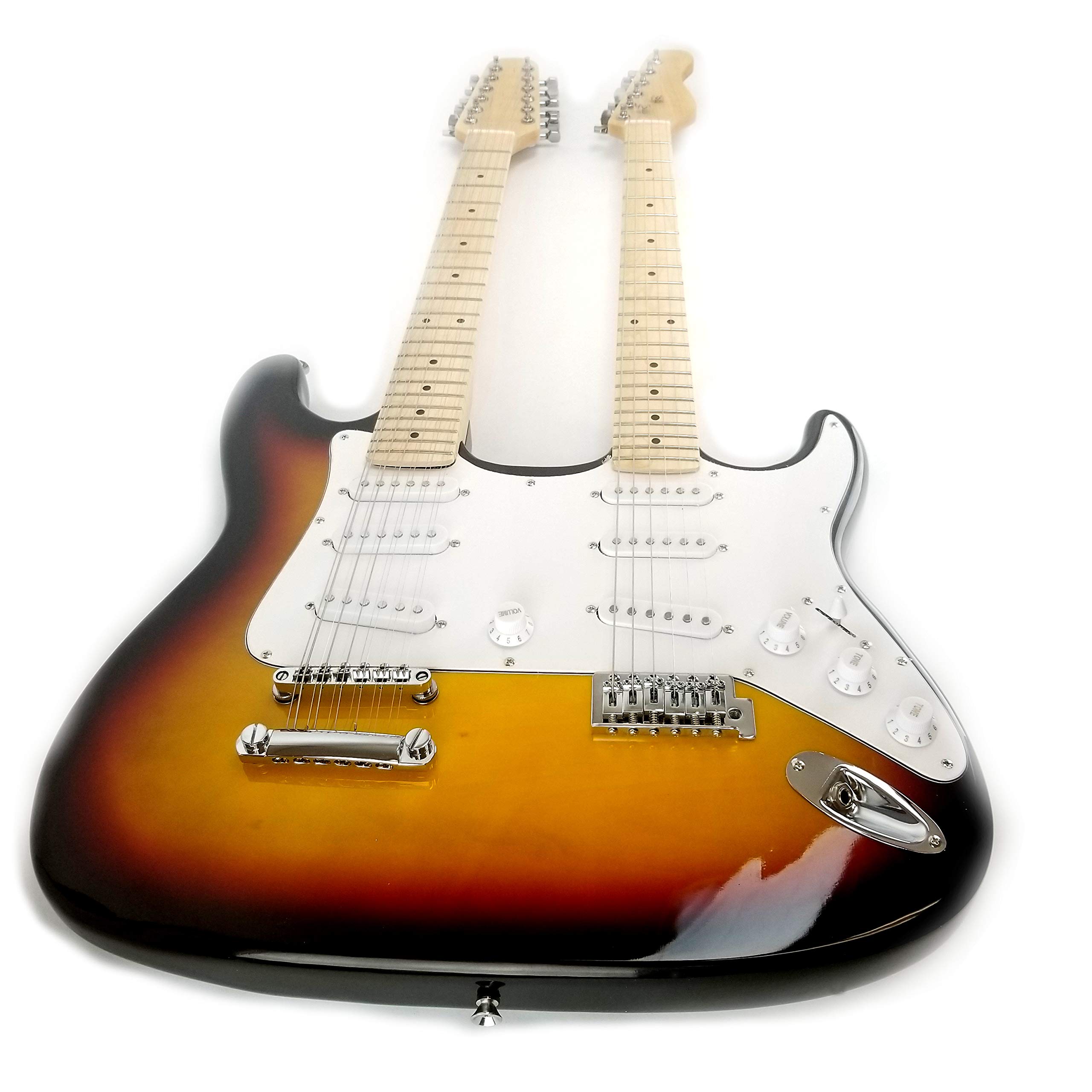 Double Neck Electric Guitar - Sunburst Tobacco