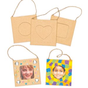 Baker Ross E7573 Mini Hanging Craft Photo Frames - Pack of 12, Creative Art and Craft Supplies for Kids to Make and Decorate