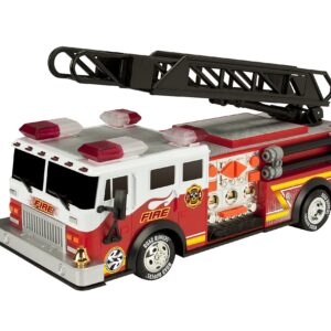 Toy State 14" Rush And Rescue Police And Fire - Hook And Ladder Fire Truck