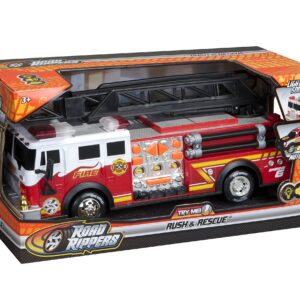 Toy State 14" Rush And Rescue Police And Fire - Hook And Ladder Fire Truck