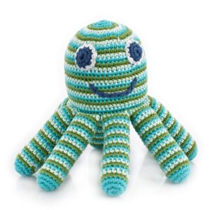 pebble green octopus rattle, 1 ea