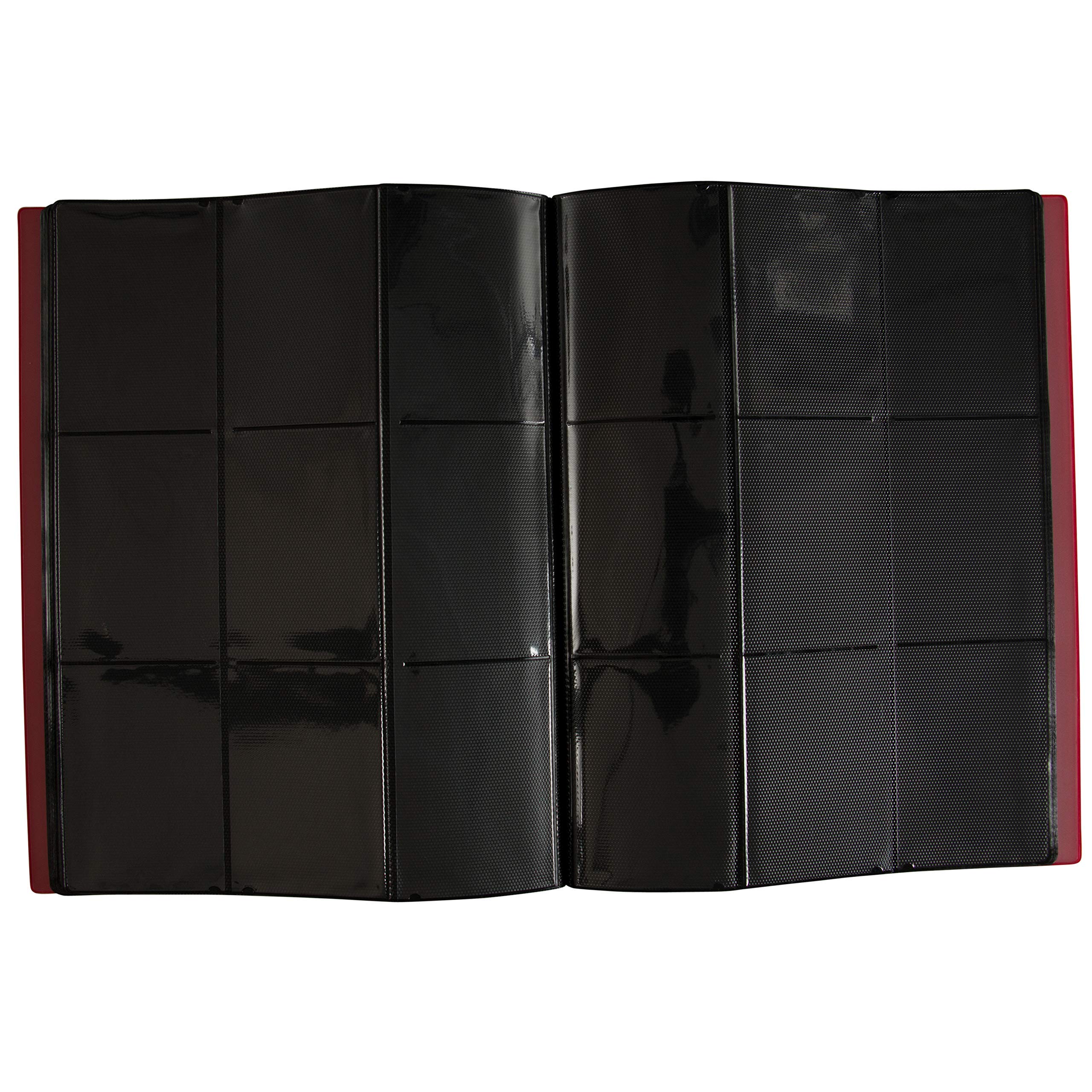 Monster Binder - 9 Pocket Trading Card Album - Matte Red - Holds 360 Yugioh, Magic, and Pokemon Cards