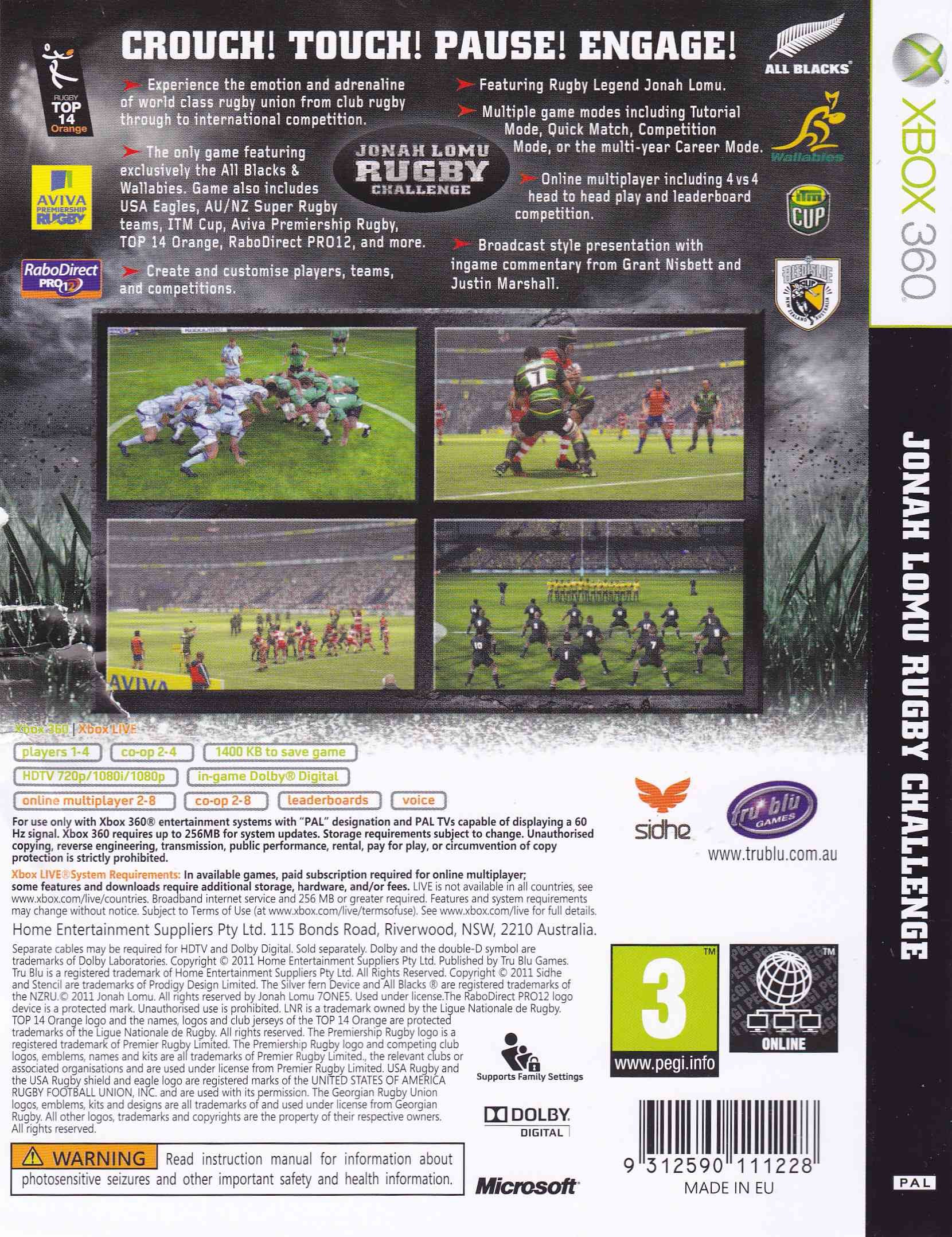 Jonah Lomu Rugby Challenge - Xbox 360