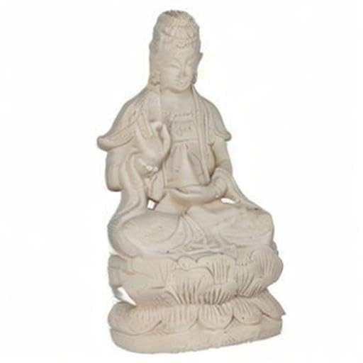 Volcanic Stone Statue Quan Yin (Kwan Yin) White (each)