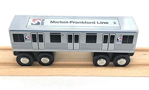 MUNI PALS Munipals Septa Wooden Railway Market-Frankford Line M4 Rapid Transit Car Child Safe and Tested Wood Toy Train