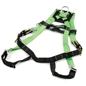 Honeywell P950QC/UGN Miller Universal Green Python Ultra Full Body Harness with DuraFlex Webbing, Front D-Ring, Quick Connect Chest and Leg Strap Buckles