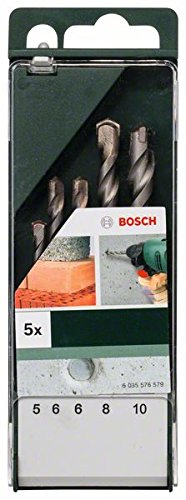 Bosch 2609255417 Set of 5 Concrete Drill Bits ISO 5468 Diameter 5/6 / 8/10 mm