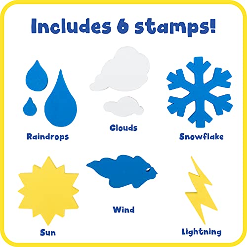 READY 2 LEARN Giant Stampers - Weather Patterns - Set of 6 - Easy to Hold Foam Stamps for Kids - Arts and Crafts Stamps for Displays, Posters, Signs and DIY Projects