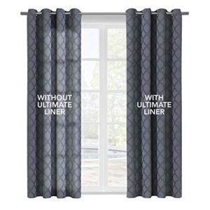 thermalogic ultimate thermal energy saving blackout window curtain liner fits with all curtain styles, 45" x 101" white for 108" curtains