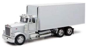 peterbilt model 379 box delivery truck newray diecast 1:32 scale white 12243