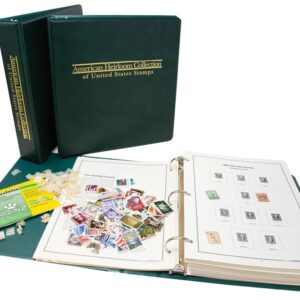 Mystic's 3-Volume American Heirloom Stamp Album with 200 Free U.S. Stamps and 1,000 Hinges