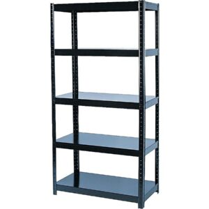 Safco 5 Shlef 36X18X72 Boltless Shelving Rack, Heavy Duty 850lbs Per Shelf, Organize Home, Office, Garage, Classroom and More, Black