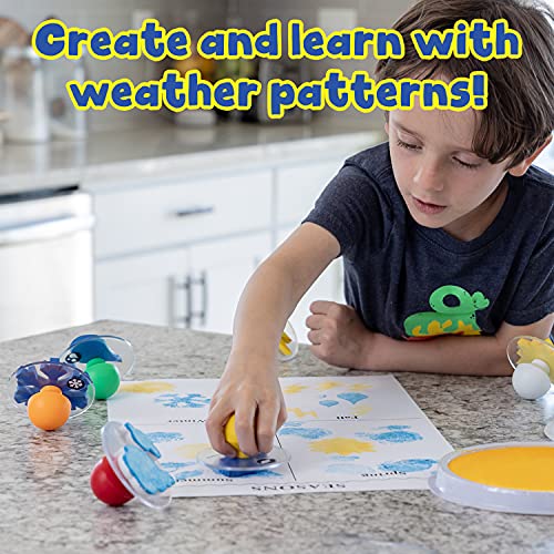 READY 2 LEARN Giant Stampers - Weather Patterns - Set of 6 - Easy to Hold Foam Stamps for Kids - Arts and Crafts Stamps for Displays, Posters, Signs and DIY Projects