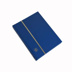 lighthouse stockbook din a5, 32 black pages, non-padded cover, blue