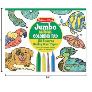 Melissa & Doug Jumbo Coloring Pad (11 x 14 inches) - Animals, 50 Pictures - Animal Coloring Book, Art Paper For Kids Painting And Drawing