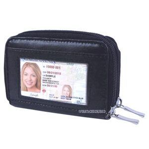 leather accordion security wallet, black