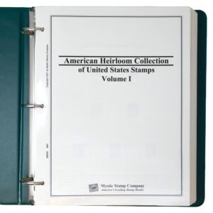 Mystic's 3-Volume American Heirloom Stamp Album with 200 Free U.S. Stamps and 1,000 Hinges