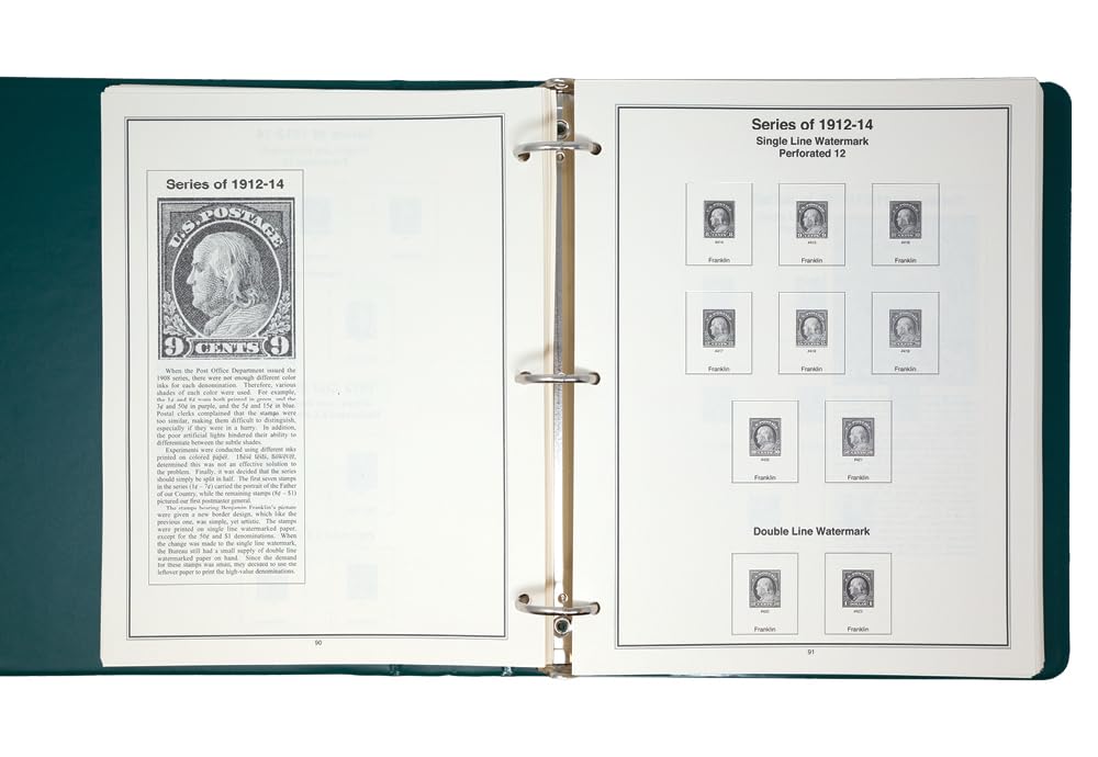 Mystic's 3-Volume American Heirloom Stamp Album with 200 Free U.S. Stamps and 1,000 Hinges