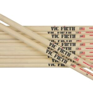 Vic Firth 6-Pair American Classic Hickory Drum Sticks Wood 5B