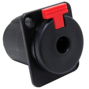 GLS Audio 1/4" Jacks TS and TRS Panel Mount Jack Locking Style D Series Size - 4 Pack