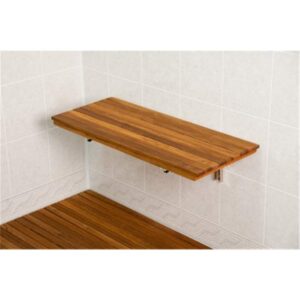 plantation teak wall mount fold down shower bench/seat (30" x 12.5")