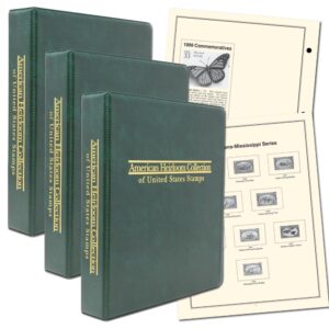 Mystic's 3-Volume American Heirloom Stamp Album with 200 Free U.S. Stamps and 1,000 Hinges