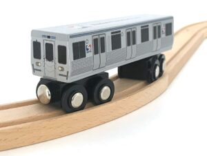 muni pals munipals septa wooden railway market-frankford line m4 rapid transit car child safe and tested wood toy train