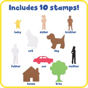 READY 2 LEARN Giant Stampers - Family Members - Set of 10 - Easy to Hold Foam Stamps for Kids - Arts and Crafts Stamps for Displays, Posters, Signs and DIY Projects