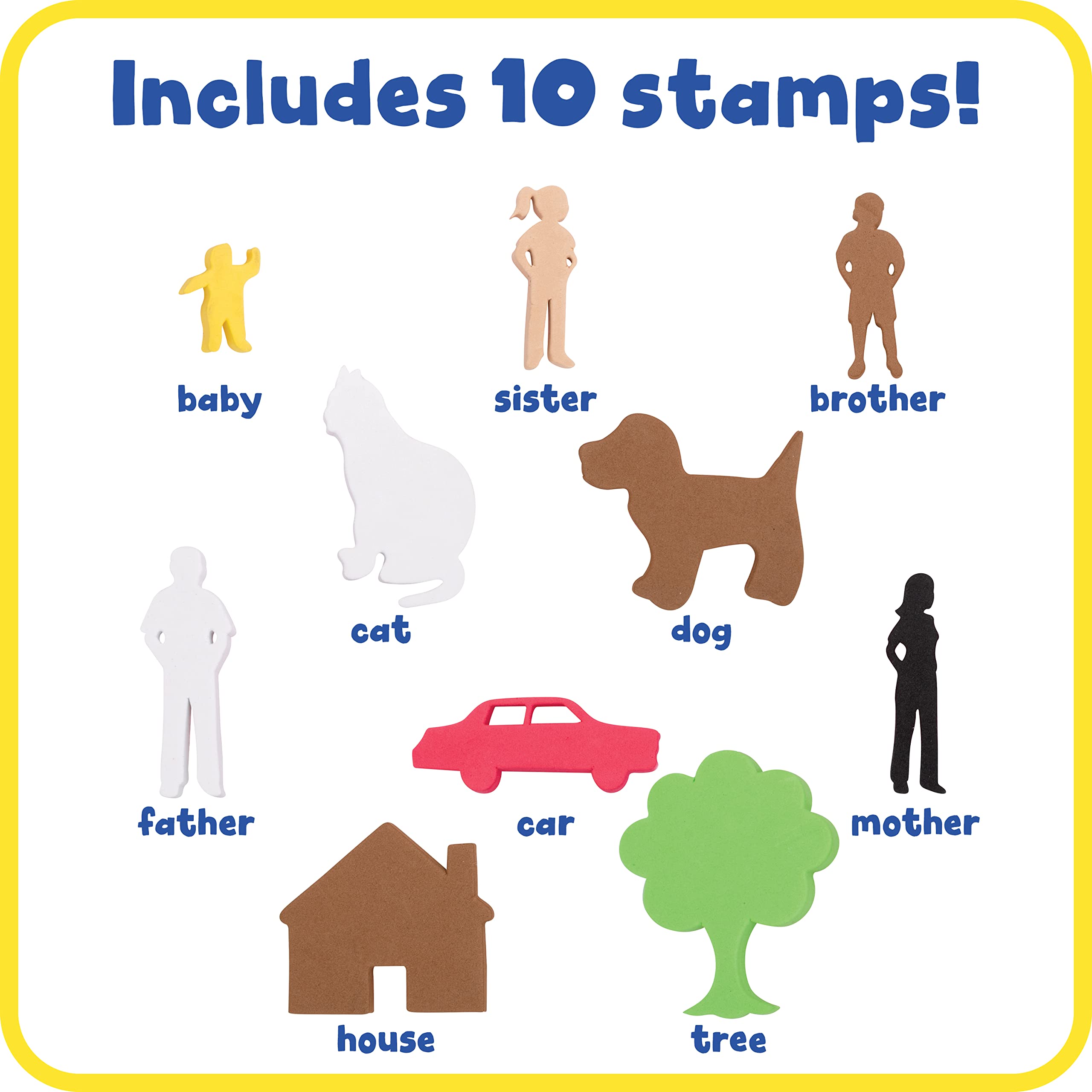 READY 2 LEARN Giant Stampers - Family Members - Set of 10 - Easy to Hold Foam Stamps for Kids - Arts and Crafts Stamps for Displays, Posters, Signs and DIY Projects