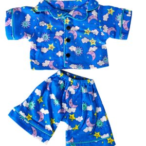 Teddy Mountain Sunny Days Blue Pj's Teddy Bear Clothes Outfit Fits Most 14" - 18" Build a Bear and Make Your Own Stuffed Animals