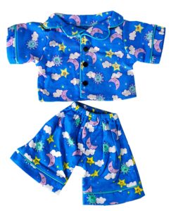 teddy mountain sunny days blue pj's teddy bear clothes outfit fits most 14" - 18" build a bear and make your own stuffed animals