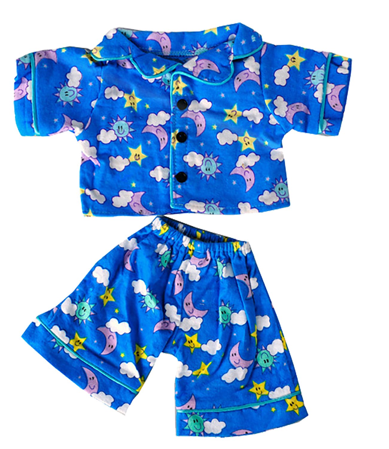 Teddy Mountain Sunny Days Blue Pj's Teddy Bear Clothes Outfit Fits Most 14" - 18" Build a Bear and Make Your Own Stuffed Animals