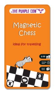 the purple cow- magnetic chess game for kids and adults. travel size, lightweight game for hours of fun - portable mini game - ideal for travelling