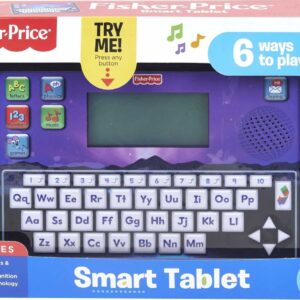 Fisher-Price Smart Tablet Preschool Learning Toy With Lights Music Games And Educational Content In English And Spanish