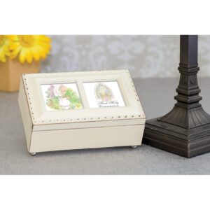 Cottage Garden Precious Moments First Communion Girl Ivory Petite Music Box/Jewelry Box Plays Jesus Loves Me