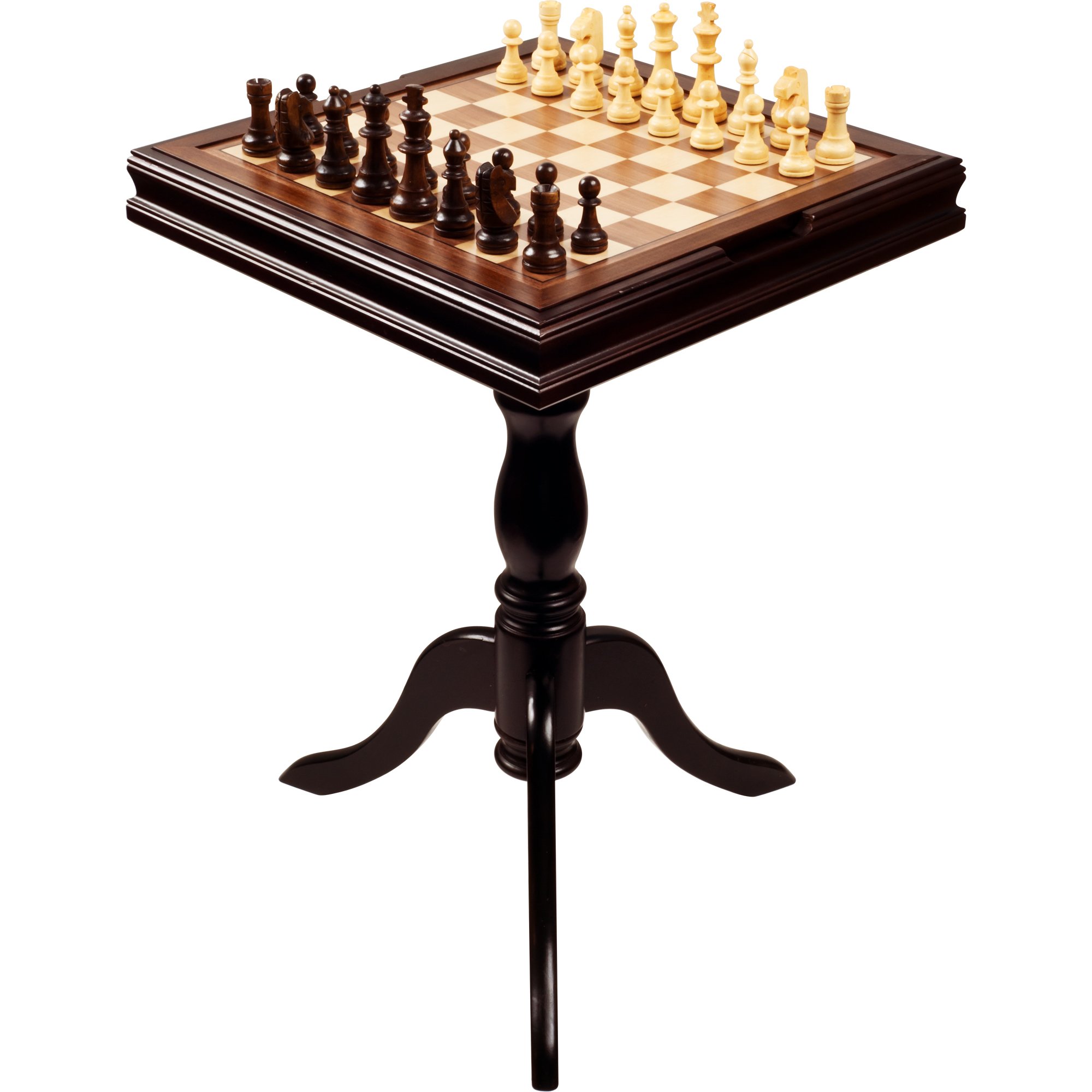 Hey! Play! Deluxe Chess & Backgammon Table by Trademark Games, Brown/White/Tan, 27x18.125x18.125