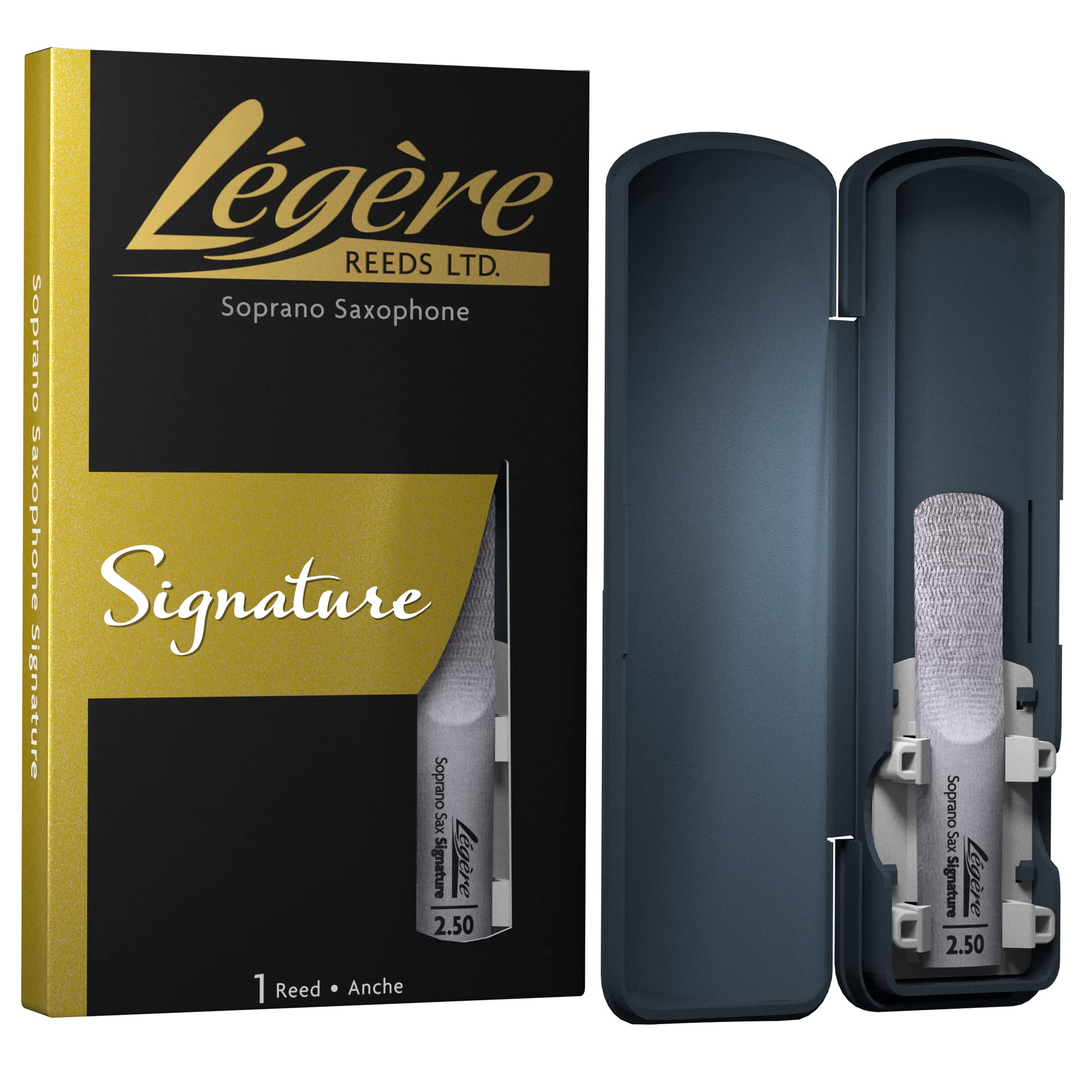 Légère Reeds - Soprano Saxophone Reed, Signature, Strength 2.50 (SSG2.50) - Premium Synthetic Woodwind Reed