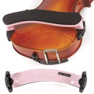 everest es2lpi es series violin adjustable shoulder rest 3/4-1/2 - light pink